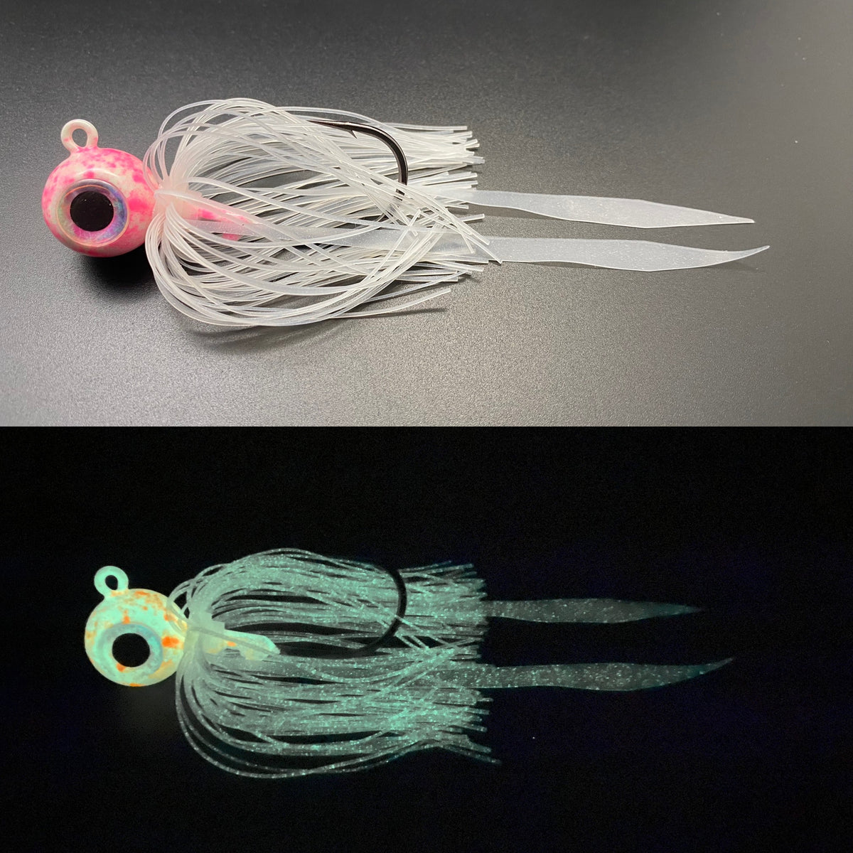 Big Eye Jig - pink/white glow – Northeastern Tackle Company
